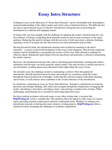 Essay Intro Structure Download Free Pdf Credit Finance And Money Management