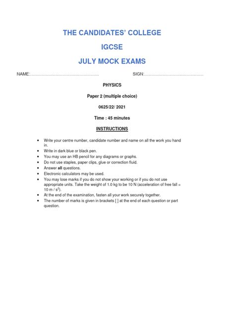 Physics Mock Pdf Sound Pitch Music