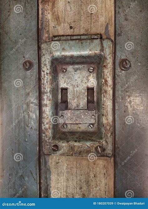 Old Switch Type Push Switch For Supply Of Electricity And Other Power Supplies Stock Image