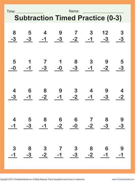 Download And Print 1st Grade Subtraction Worksheets Printable Free Pdf