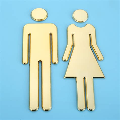 1pair 3d Adhesive Backed Public Toilet Symbol Rest Grandado