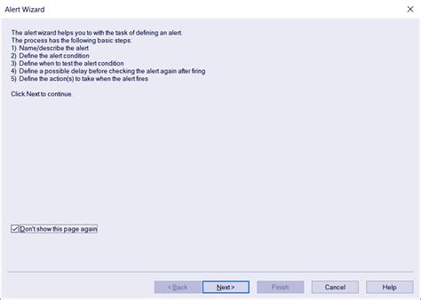 Creating Qlikview Alerts Alert Components Alert Wizard Dialog Box