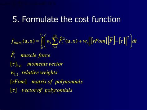 ppt the inverse dynamics optimal control method to estimate muscle
