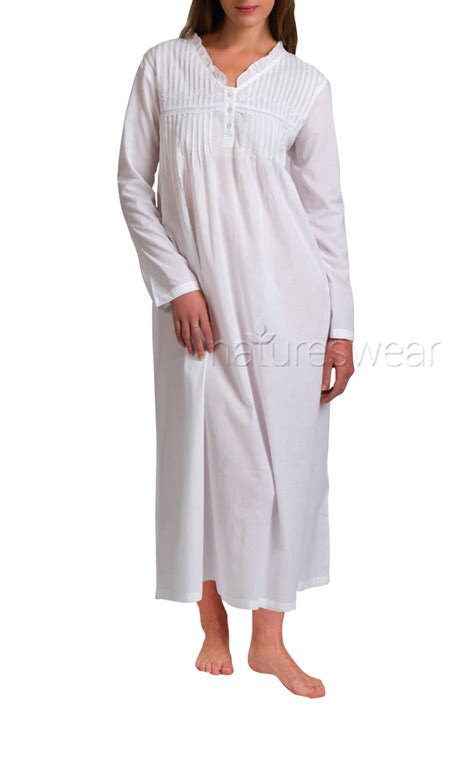 Arabella Cotton Winter Nightie For Women Long Sleeve Cotton Nightgown