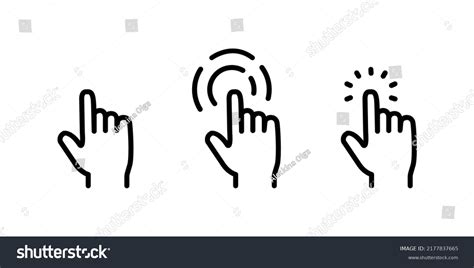 Touch Vector Icons Set Hand Cursor Stock Vector Royalty Free 2177837665 Shutterstock