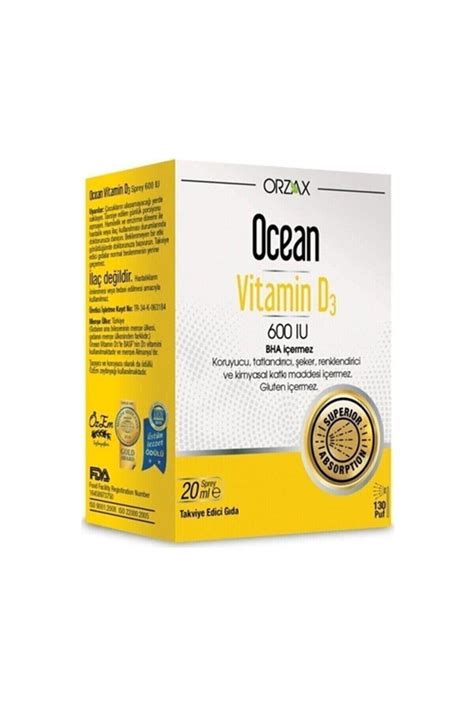 Ocean Takviye Edici Ocean Vitamin D3 600 Iu 20 Ml Sprey Fiyatı Yorumları