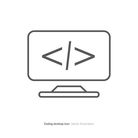 Codificación Diseño De íconos De Escritorio Ilustración Vectorial Vector Premium