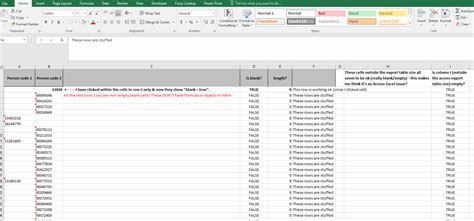 excel cells from access export look empty but are not isblank false