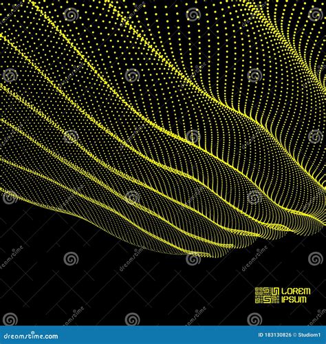 Array With Dynamic Particles Flowing Particle Waves Stock Vector Illustration Of Physics
