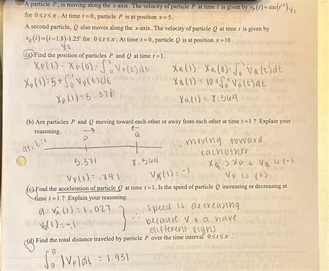 Solved A Particle P Is Moving Along The X Axis The Chegg