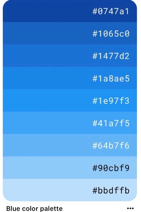 Beautiful Blue Palette With Hex Codes