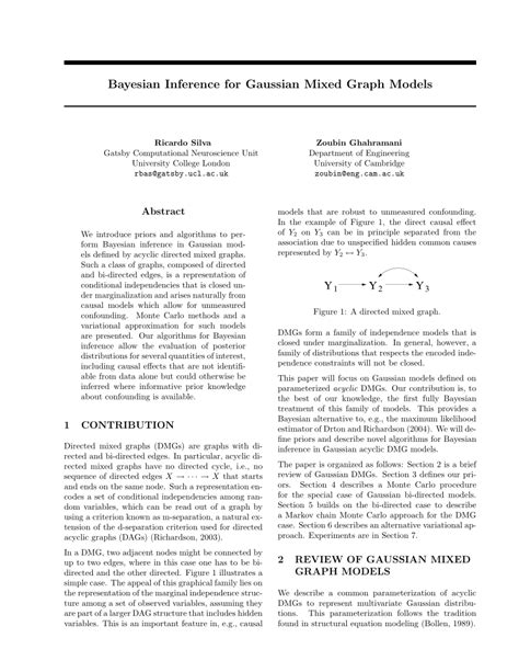 Pdf Bayesian Inference For Gaussian Mixed Graph Models