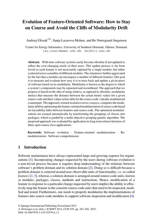 Pdf Evolution Of Feature Oriented Software How To Stay On Course And
