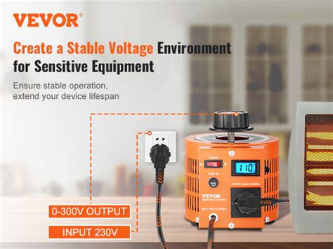 Vevor 2000va Variable Voltage Transformer 66a 0 300v Voltage Regulator