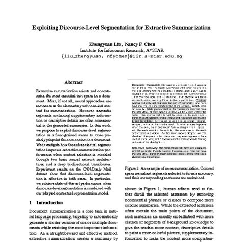 Exploiting Discourse Level Segmentation For Extractive Summarization