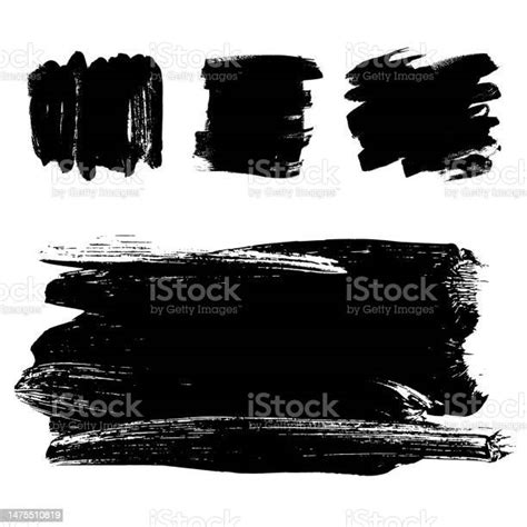 손으로 그린 페인트 잉크 브러시 스트로크 브러시 선 세트 더러운 예술적 디자인 요소 상자 텍스트 프레임 붓놀림에 대한 스톡 벡터