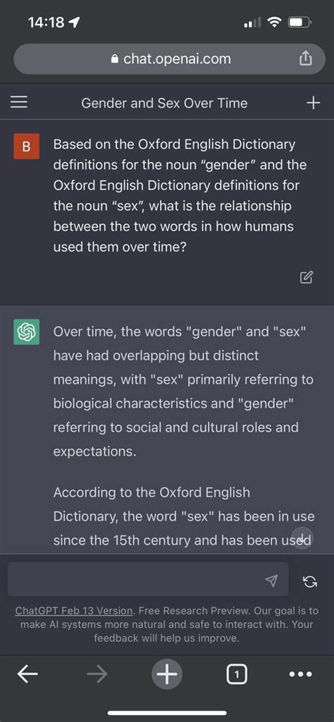 read what i asked chatgpt understand that it s saying sex and gender