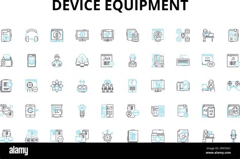 Device Equipment Linear Icons Set Console Monitor Keyboard Mouse