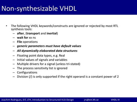 Ppt Introduction To Structured Vlsi Design Vhdl Iv Powerpoint
