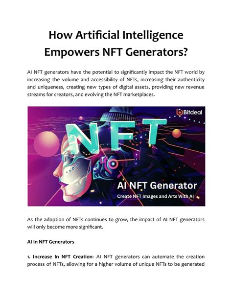 ppt how artificial intelligence empowers nft generators powerpoint