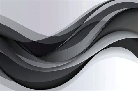 Elegant Monochrome Wave Pattern With Smooth Curves And Dynamic Flow In