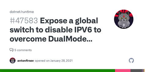 Expose A Global Switch To Disable Ipv6 To Overcome Dualmode Socket Issues In Environments That
