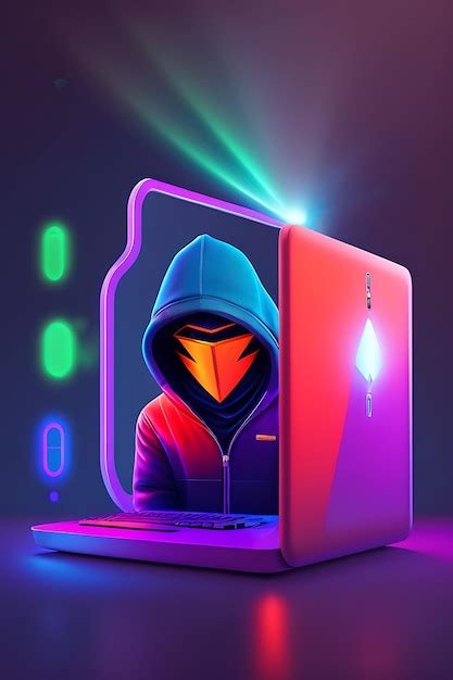 Premium Ai Image Hacker Stealing Data From Laptop Danger Abstract