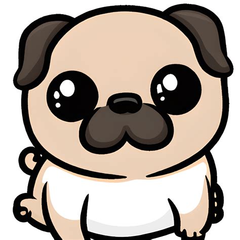 Graphisme Pug Kawaii Chibi Creative Fabrica