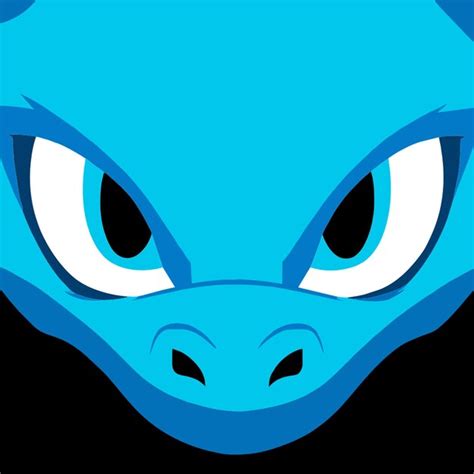 Dragon Eye Cyan Color Vector Illustration Cartoon Premium Ai