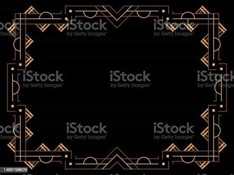 아르 데코 프레임 빈티지 선형 테두리 초대장 전단지 및 인사말 카드에 대한 템플릿을 디자인합니다 기하학적 황금 프레임 1920 년대의 스타일 1930 년대 벡터
