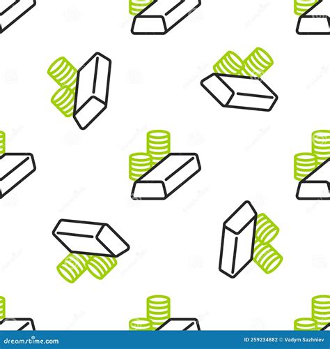 Ligne Or Pi Ce Avec Lingots D Or Ic Ne Isol Motif Transparent Sur Fond Blanc Signe Devise