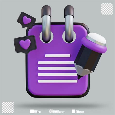 Premium Psd 3d Illustration Notes 2