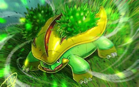 Kaosu Kaosu0905 Grotle Nintendo Pokemon Commentary Request Black Eyes Blurry Bright