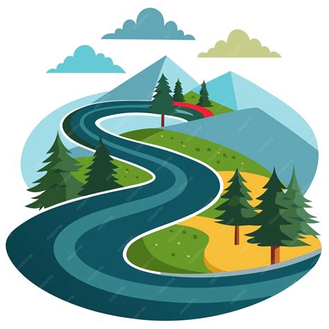 Bending Road Vector Design With A White Background Premium Ai Generated Vector