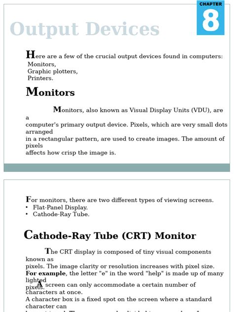 Chapter No 8 Output Devices 0 Pdf Computer Monitor Printer Computing