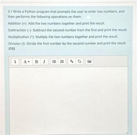 Solved Write A Python Program That Prompts The User To Chegg