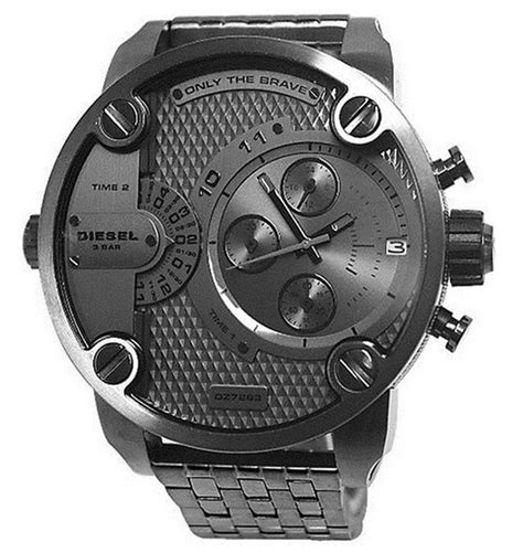 Diesel Mens Gray Stainless Steel Chronograph Diesel Watch Watches