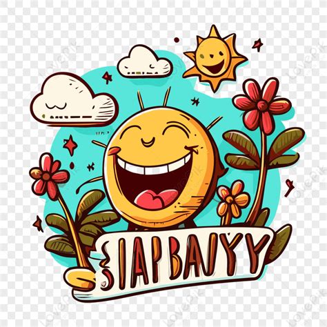 행복한 일요일 벡터 클립 아트 만화 상표 Png 일러스트 무료 다운로드 Lovepik