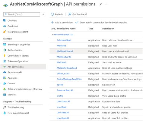 Use Calendar Mailbox Settings And Teams Presence In Asp Net Core Hosted Blazor Wasm With