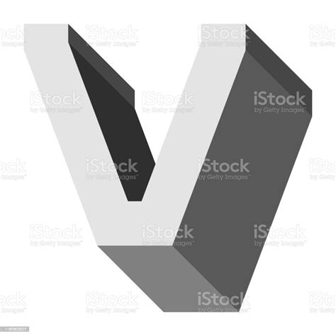 문자 및 숫자 등각측량 입방 글꼴 3d 오른쪽 아래 앞면 밝은 회색 문자 V 벡터 0명에 대한 스톡 벡터 아트 및 기타 이미지