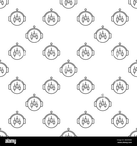automated trading bot vector concept round seamless pattern in thin