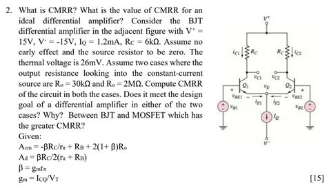 Solved What Is Cmrr What Is The Value Of Cmrr For An Ideal