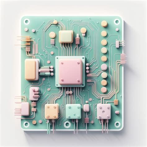 Computer Circuit Board With Microcircuits 3d Illustration Motherboard Chip Processor Techn