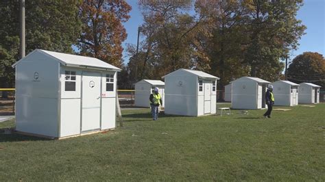 What Are The Small White Shelter Shed Being Built In Pomona Park