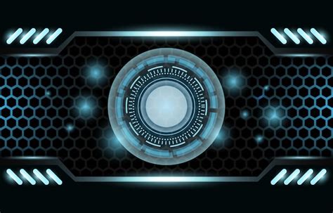 미래 지향적인 파란색 배경 디자인 프리미엄 벡터