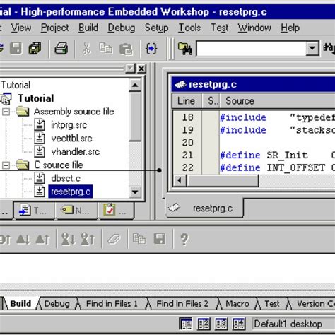 a screen shot of the high performance embedded workshop hew adapted