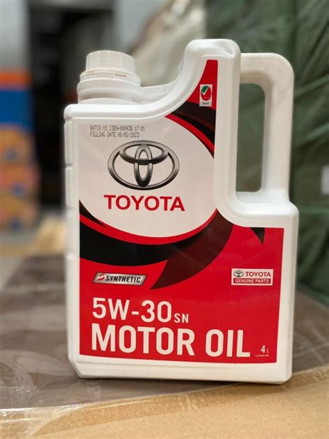 TOYOTA Genuine Motor Oil Full Synthetic 5W-30 4L ( 1 gallon ) For gas ...