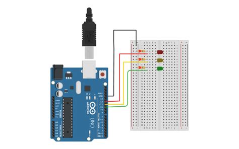Circuit Design Traffic Light Tinkercad