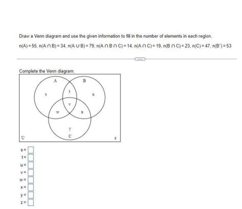 Solved Draw A Venn Diagram And Use The Given Information To Chegg