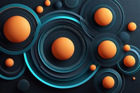 Premium Photo Futuristic Abstract Background With Circular Shapes